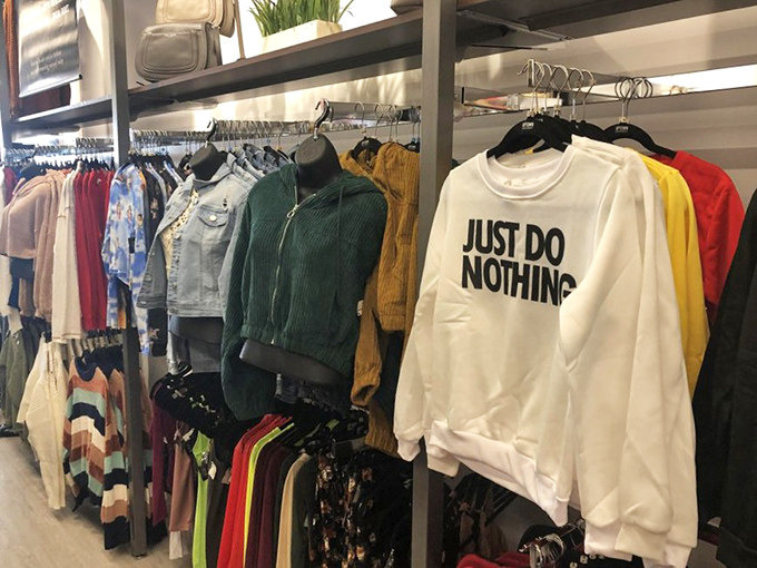 The "Just Do Nothing" sweatshirt speaks to my soul on a spiritual level—finally, athletic wear that acknowledges my relationship with exercise.