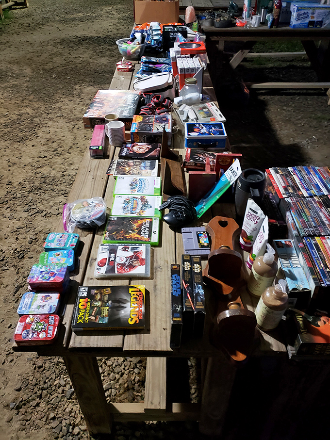 A tabletop time machine of DVDs, video games, and nostalgic knickknacks—where Gen X childhoods go to find second homes.