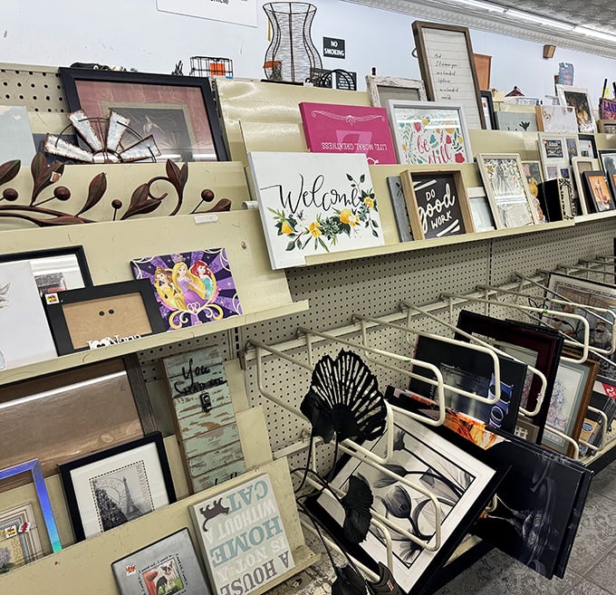 A gallery wall waiting to happen! These frames and art pieces are just begging to transform your blank walls into a personalized exhibition of eclectic style.