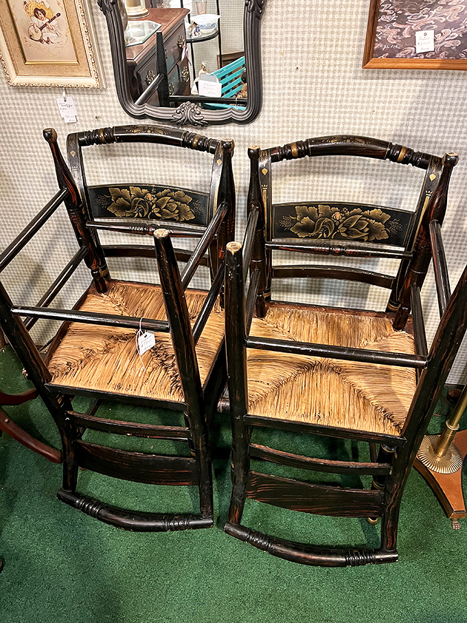 These aren't just chairs—they're hand-carved time machines with rush seats that have supported generations of family conversations.