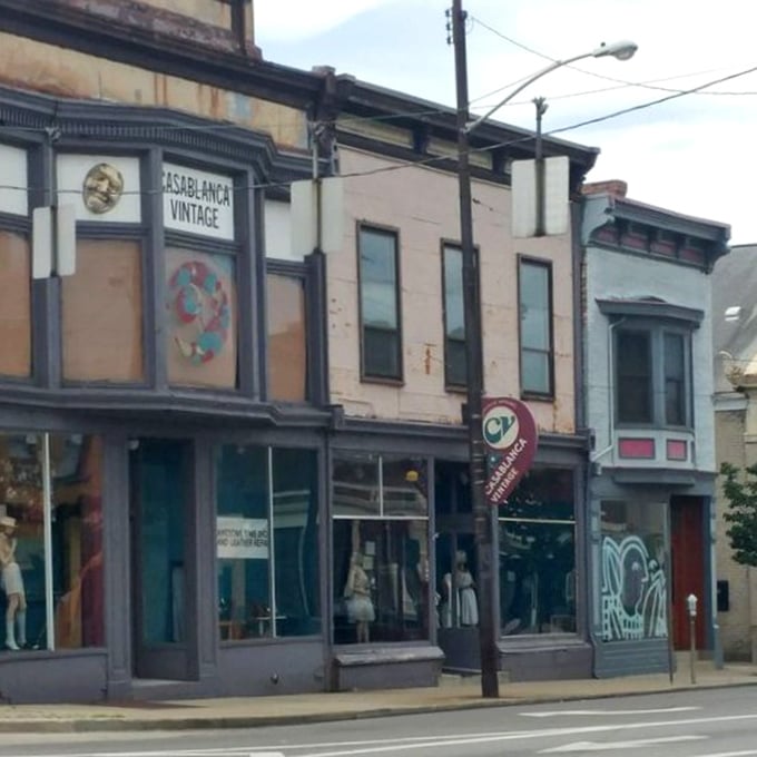 Casablanca Vintage's historic storefront whispers tales of fashion's golden eras. Time travel, no DeLorean required!