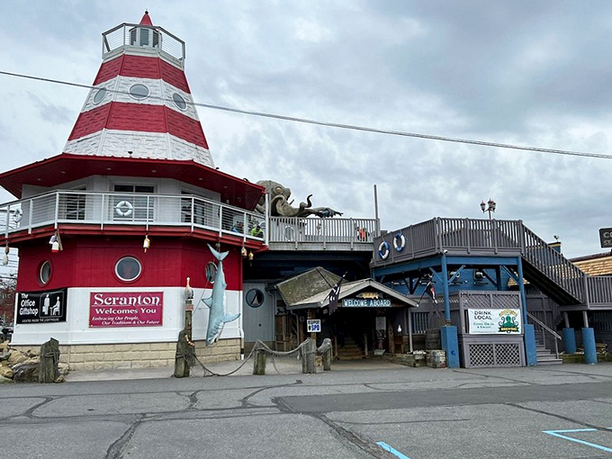 Cooper's lighthouse stands like a beacon for the seafood-starved masses of Scranton—The Office workers would approve.