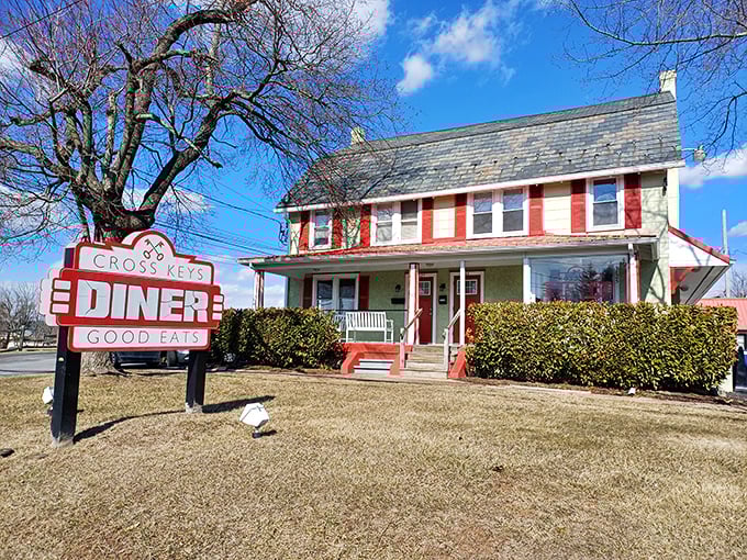 House-shaped happiness! Cross Keys looks like your favorite aunt decided to serve her legendary cooking to the masses.