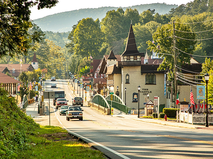 Helen's Bavarian-inspired architecture transports visitors to the Alps without the passport. Lederhosen optional, smiles mandatory!