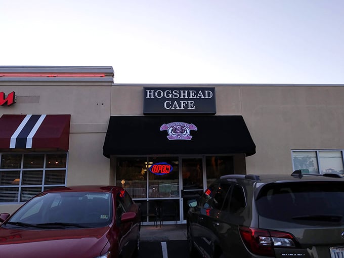 HogsHead Café might look humble from the outside, but that angry pig logo knows what's up.