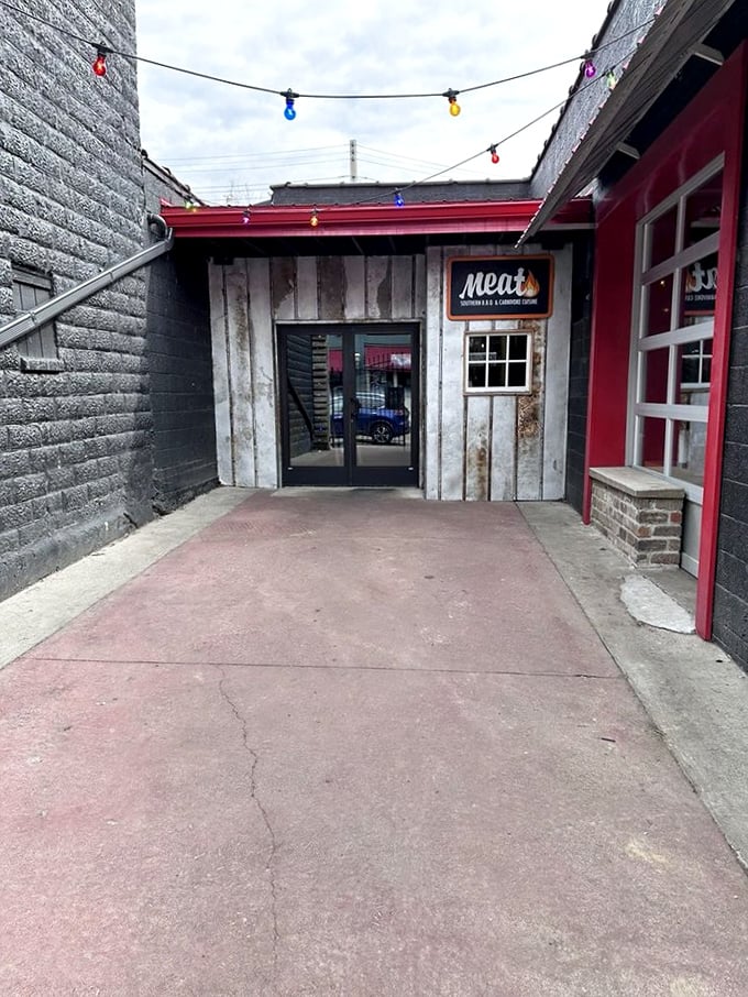 "The entrance says it all – straightforward, rustic, and promising exactly what you came for. No pretense, just meat perfection."