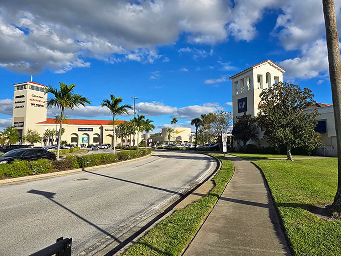 Orlando Vineland's impressive tower stands like a retail lighthouse, guiding shoppers to safe harbor in a sea of amazing deals.