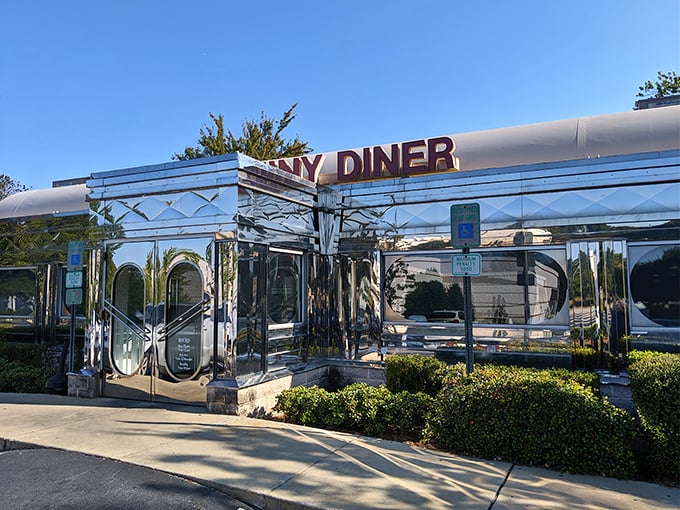 Chrome gleaming in the sunshine like a time machine to the 1950s. This metallic beauty serves nostalgia with a side of crispy fries.