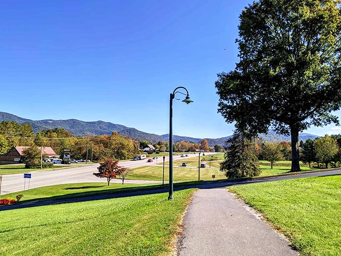 Townsend's mountain backdrop creates a painting-worthy scene – Bob Ross would add some "happy little trees" right here.