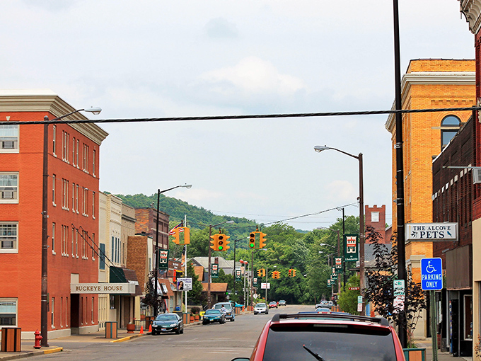 Historic buildings rise from the valley like monuments to America's industrial heritage and small-town pride.