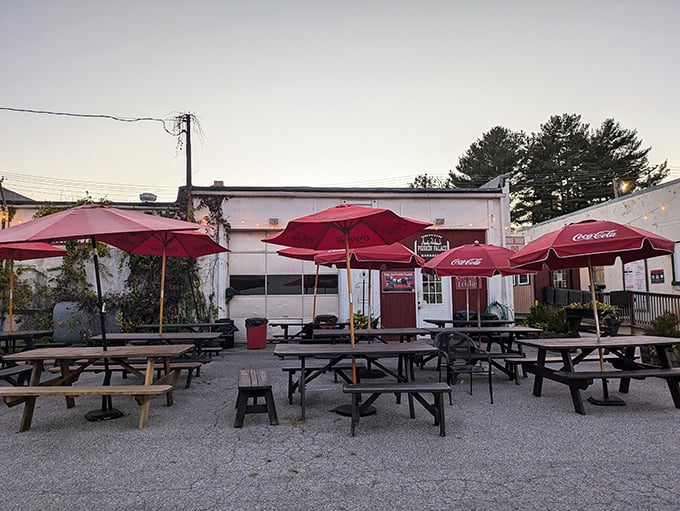 The outdoor seating area at Andy Nelson's invites you to enjoy your smoky feast under Maryland skies.