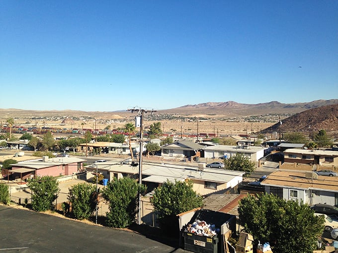 This Barstow street scene showcases the affordable desert living that leaves room in your budget for actual living.