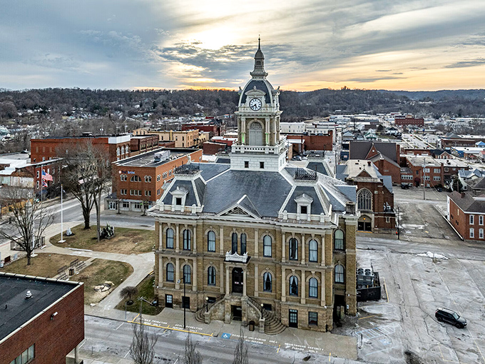 Cambridge's courthouse dominates the skyline, a grand statement in limestone and clock towers. Some buildings don't just occupy space—they define it.