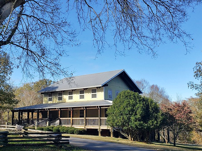 This peaceful park pavilion hosts community gatherings where the only price of admission is showing up.