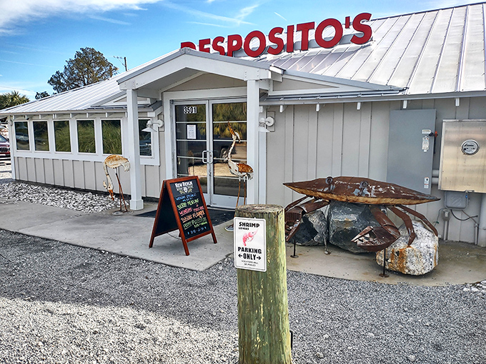 Sometimes the plainest buildings hide the greatest treasures. Desposito's simple white exterior gives no hint of the crab feasts that await inside.