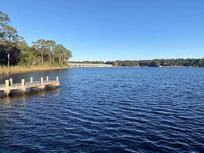 Rocky Bayou's waters reflect everything like nature's mirror – even makes your fishing skills look better than reality.