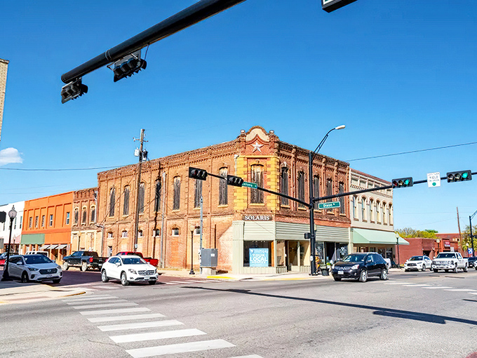 A historic brick building stands at the heart of Gainesville’s downtown, showcasing timeless charm and character.