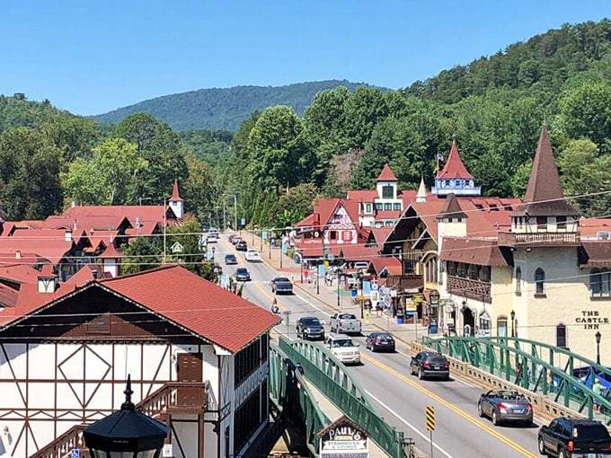 Helen's colorful Alpine village design transforms North Georgia into a slice of Germany. Pretzels and mountain views—what's not to love?