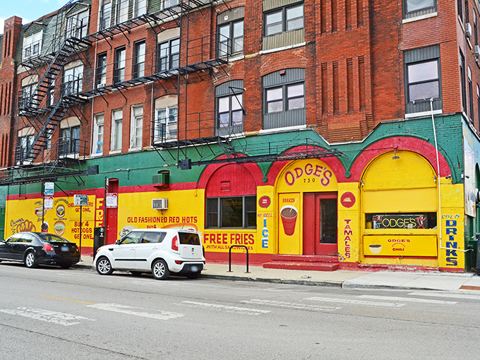 Odge's vibrant façade has been stopping traffic for decades. When your burgers are this good, you can wear whatever colors you want!