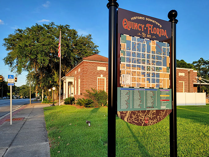 The historic Quincy courthouse stands tall with its distinctive clock tower – keeping time for generations of budget-conscious Floridians.