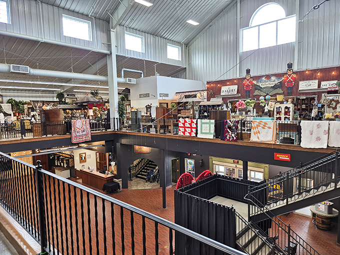 A bird's-eye view of retail paradise. The multi-level marketplace offers a shopping experience that feels more like exploring a small village.