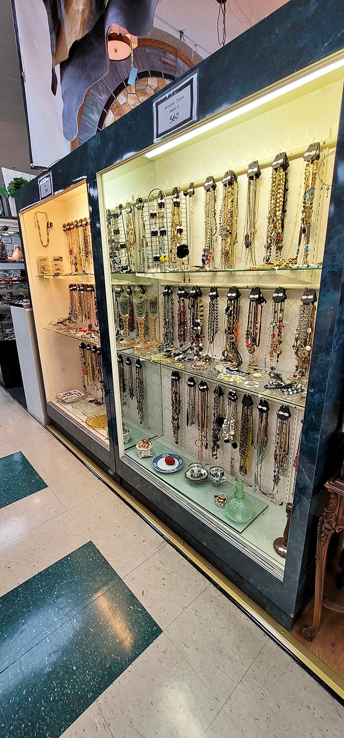 Jewelry that tells stories—each necklace, bracelet, and brooch waiting for its second act in your collection. No DeLorean required.