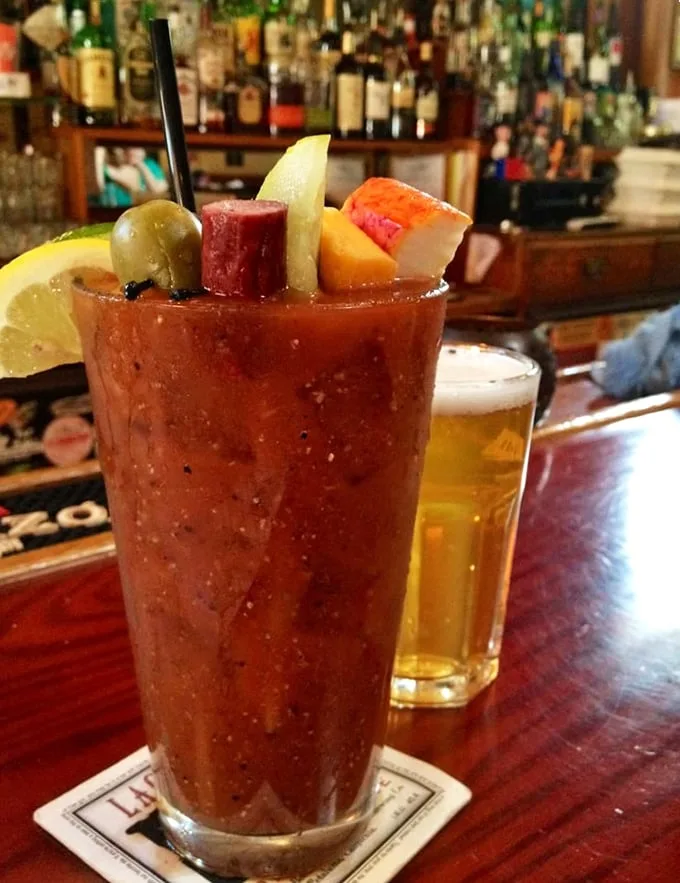 The Bloody Maria that launched a thousand brunches. That garden of garnishes isn't just decoration—it's practically a second meal.