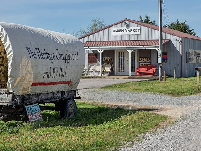 The unassuming Amish Market holds culinary treasures within – where jams, jellies, and baked goods become souvenirs more precious than any t-shirt.