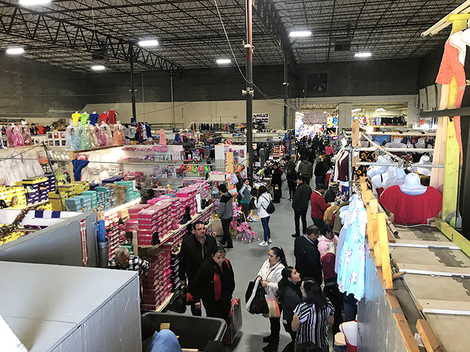 A sea of shoppers navigating the marketplace maze. The modern-day equivalent of panning for gold, but with better lighting.
