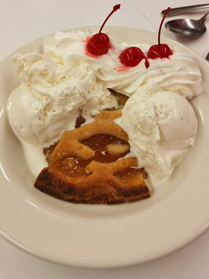 Apple pie à la mode: where warm cinnamon-spiced fruit meets cold vanilla ice cream in a temperature tango that never disappoints.