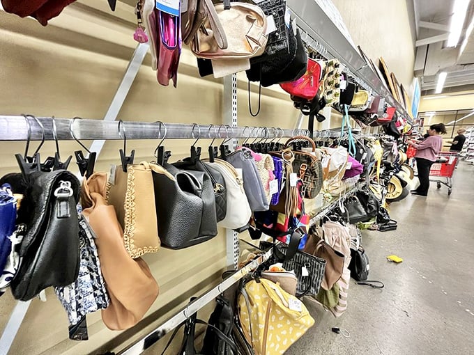 Handbags and luggage ready to carry new memories after serving their previous owners faithfully.