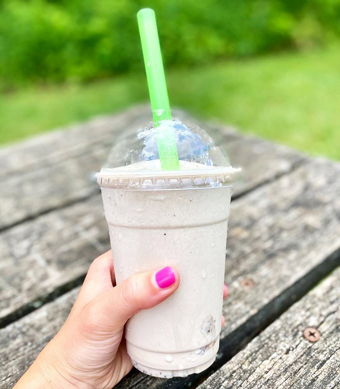 This milkshake doesn't just bring all the folks to the yard—it's thick enough to require serious straw strength and patience.