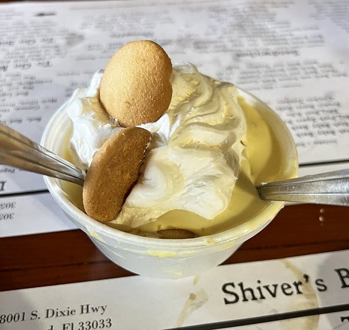 Banana pudding with vanilla wafers—the dessert equivalent of a warm hug from your favorite aunt who really knows how to cook.