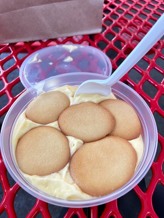 Banana pudding with vanilla wafers—the dessert equivalent of a warm hug from your favorite grandma after she's been baking all day.