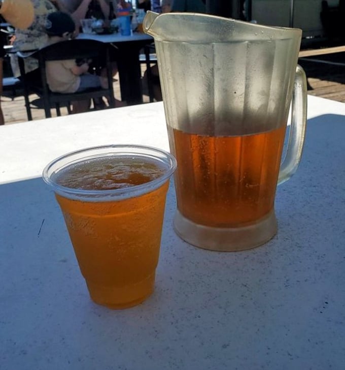 Nothing complements seafood like a cold pitcher of beer on a sun-drenched deck—it's practically a California coastal law at this point.