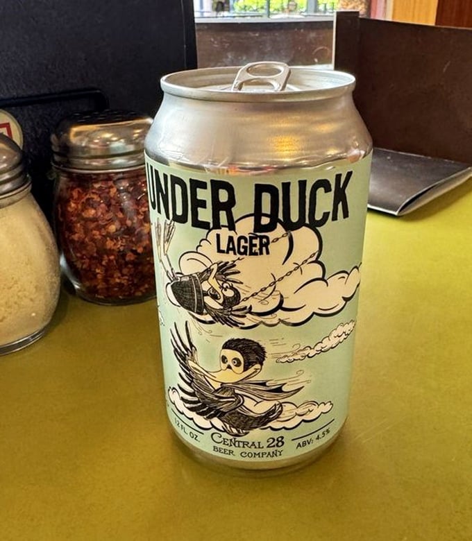 Local craft beer, like this Under Duck Lager, completes the pizza experience like Astaire completed Rogers—with perfect, fizzy harmony.