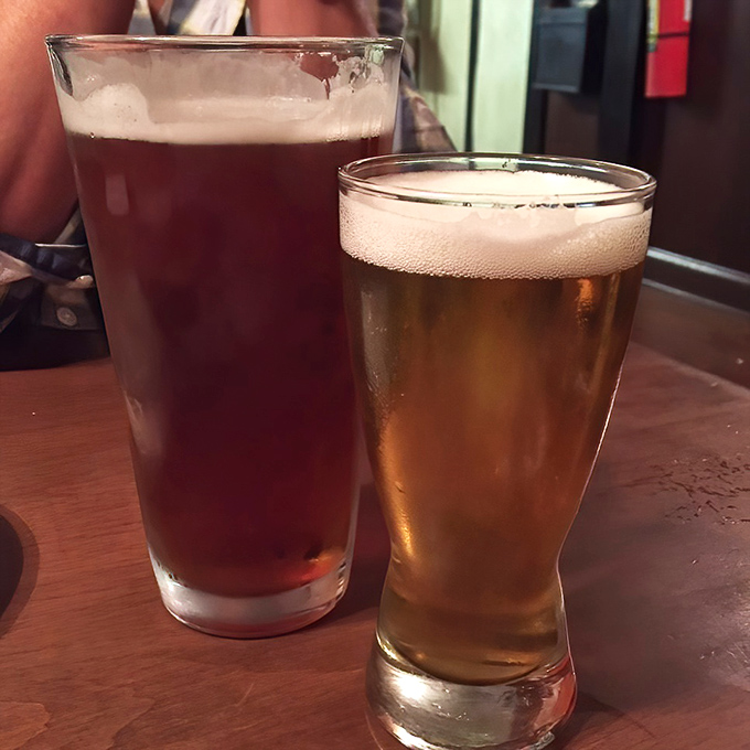 Cold beer in a frosty mug – because sometimes the simple pleasures are the most perfect ones.