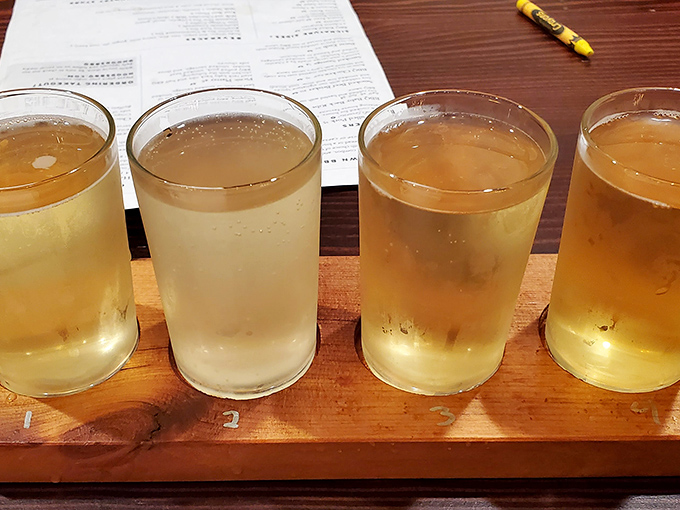 Four golden glasses of possibility—a beer flight that tells the story of Pennsylvania craft brewing one sip at a time.
