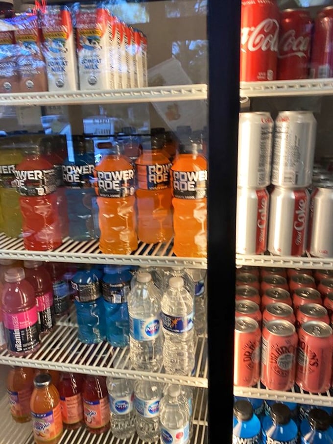The drink cooler – where decisions about which beverage will best complement your sandwich become surprisingly philosophical moments.