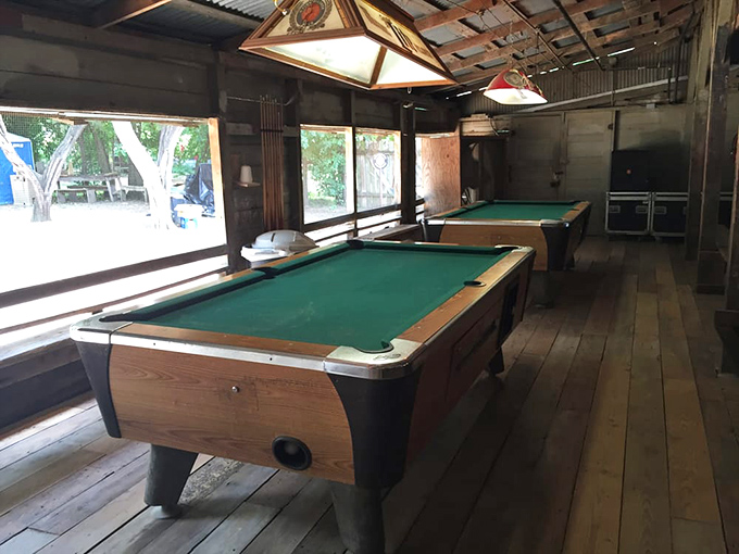 Those pool tables have witnessed more tall tales, bad breaks, and hushed deals than a courthouse. The green felt holds secrets older than most Texans.