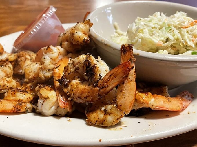 Blackened shrimp paired with cool slaw creates the perfect marriage of fire and ice on one plate.