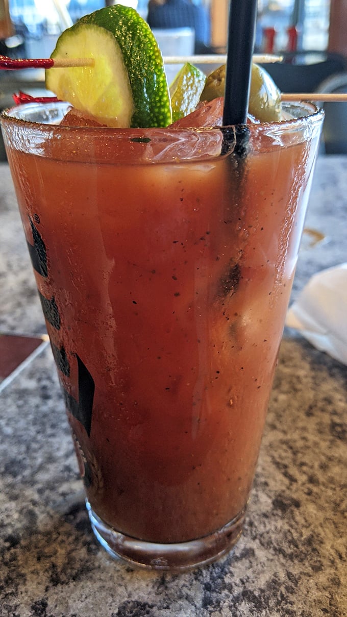 The Bloody Mary comes dressed for success with a cucumber garnish. It's the perfect companion for post-Saturday night recovery or pre-Bengals game preparation.