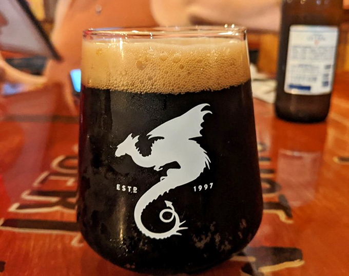 This isn't just a stout—it's liquid companionship for your BBQ journey, dark and mysterious with stories to tell.