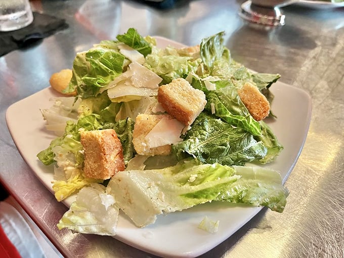 A Caesar salad that reminds you vegetables can be more than just an obligation—crisp, fresh, and unapologetically simple.