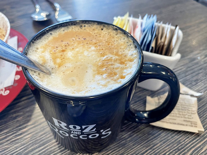 Their cappuccino arrives in a signature mug with the perfect foam-to-coffee ratio – the kind of morning companion that never overstays its welcome.