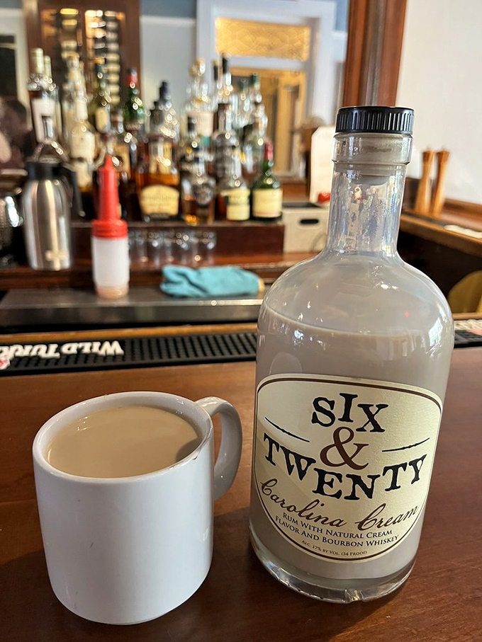 Southern hospitality in liquid form—Six & Twenty Carolina Cream alongside a coffee creates the perfect finale to a memorable meal.