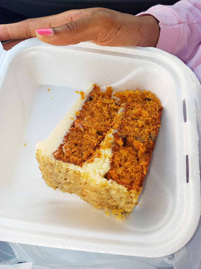 Carrot cake that strikes the perfect balance between indulgence and "hey, there are vegetables in this!" Dessert logic at its finest.