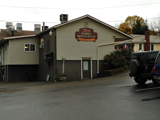 The Charm Family Restaurant sign says everything you need to know – unpretentious surroundings housing culinary traditions that have stood the test of time.