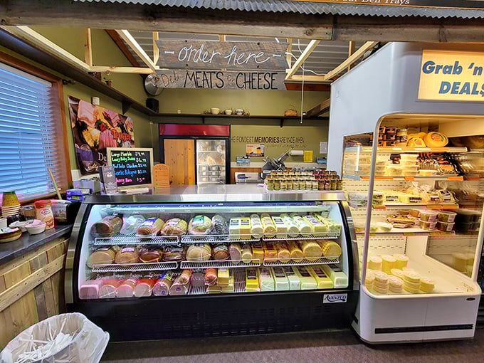 Order here isn't just a sign—it's your portal to deli enlightenment, where cheese and meat unite in holy matrimony.