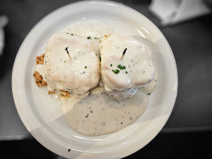 Biscuits and gravy—the Southern breakfast equivalent of a warm hug. Comfort food that whispers, "Everything's gonna be alright."